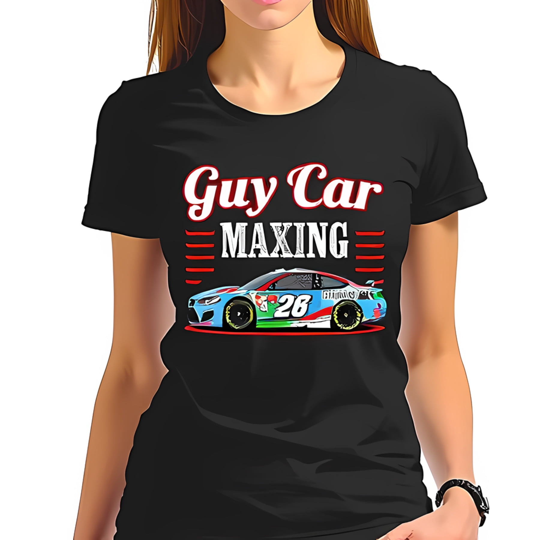 Guy Car Maxing Cotton Short Sleeve T-Shirt - Bold Race Car Design with ...