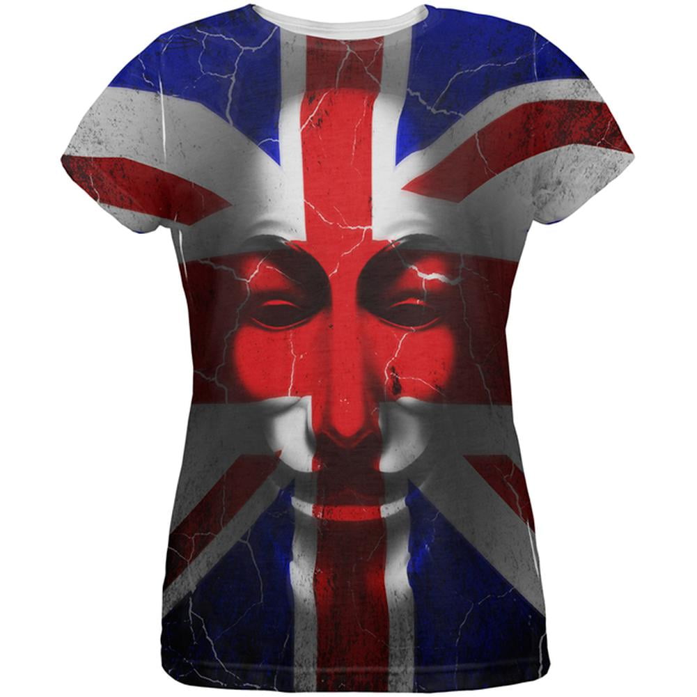 Guy Fawkes Day Union Jack Distressed British Flag Mask All Over Womens ...