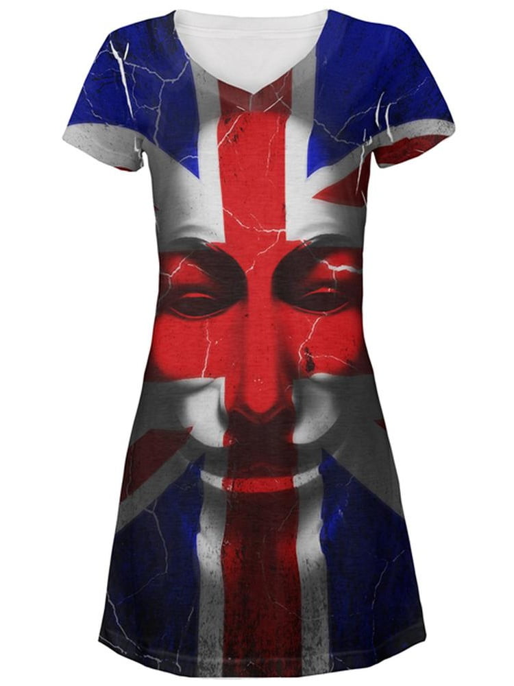 Guy Fawkes Day Union Jack Distressed British Flag Mask Juniors Beach ...