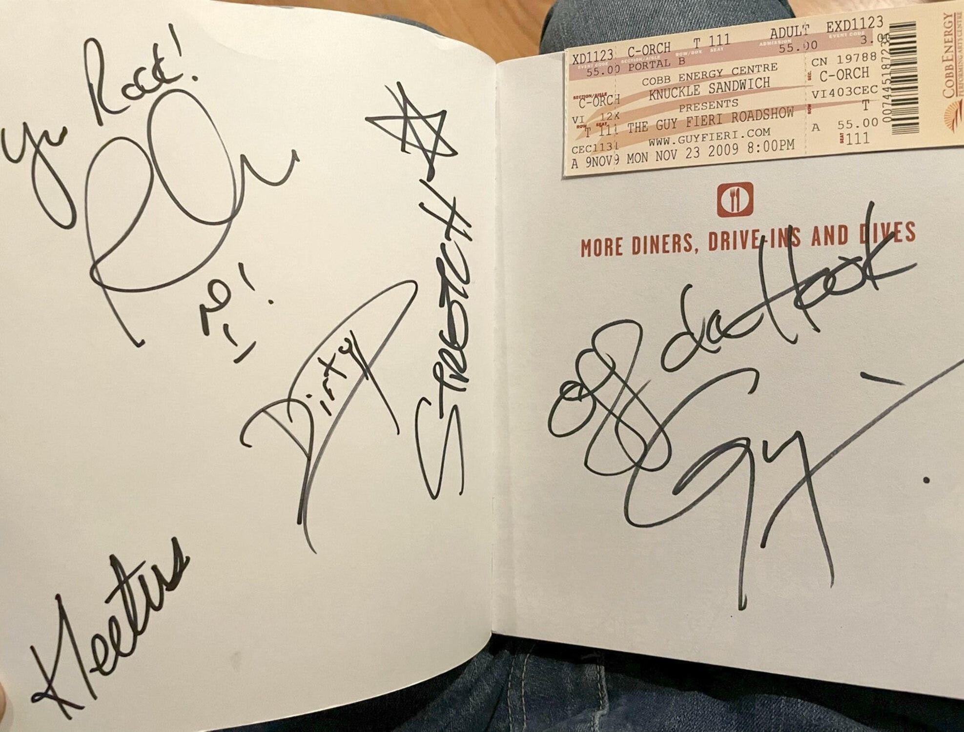Guy Fieri autographed More Diners Drive-Ins and Dives cookbook ...
