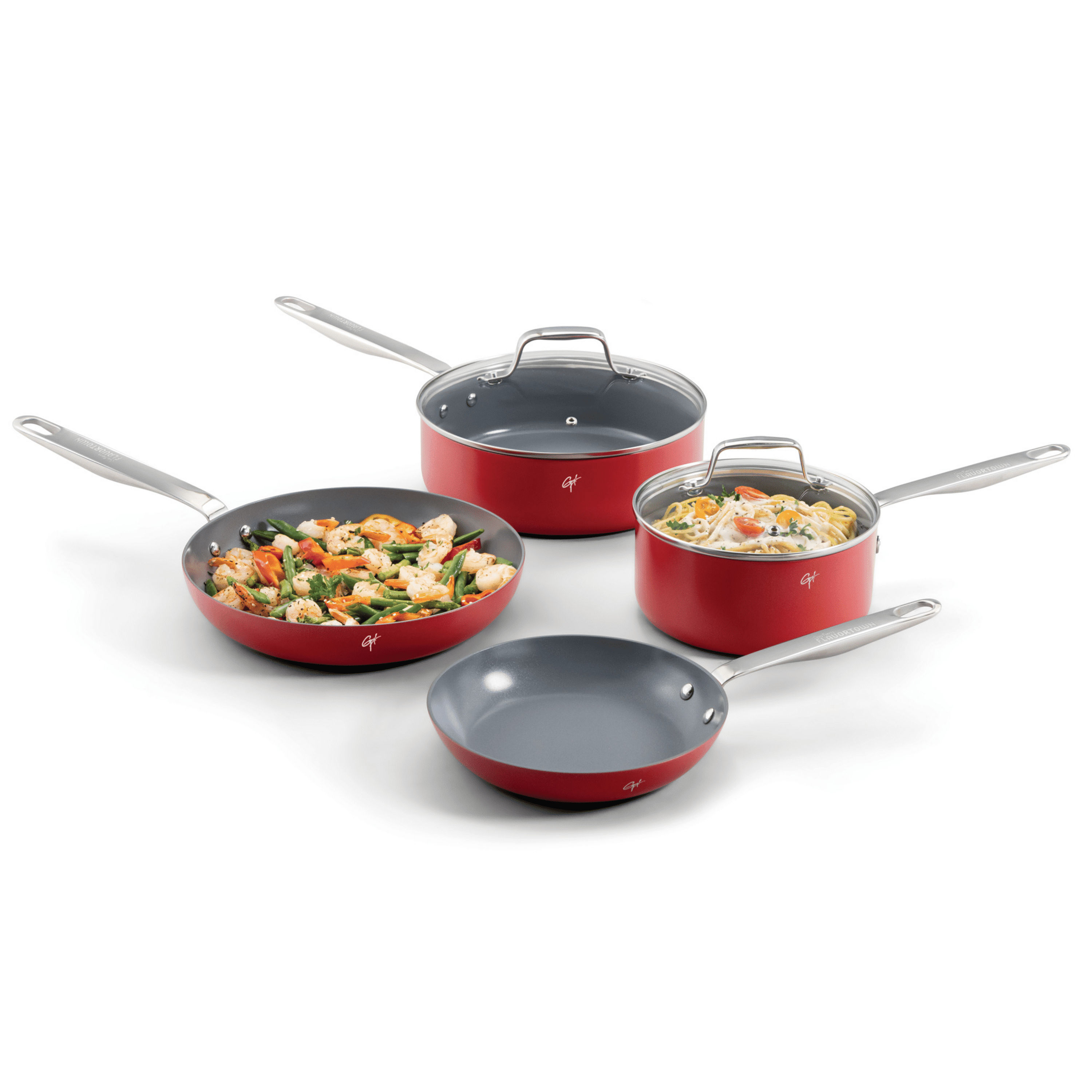 Guy Fieri's Flavortown 6-Piece Ceramic Cookware Set, 8" & 10.2" Frypans ...