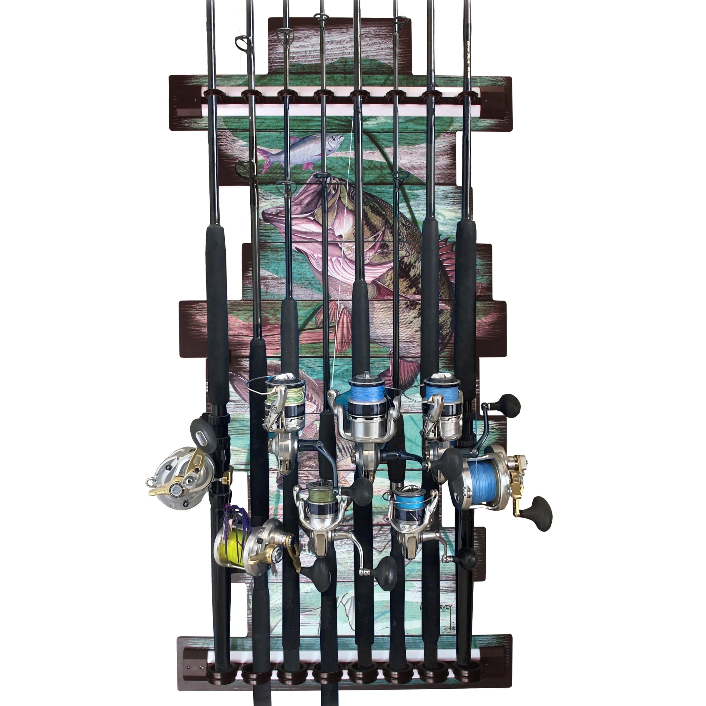 Guy Harvey Fishing Rod Wall Storage Rack 8 Rod Capacity - Walmart.com