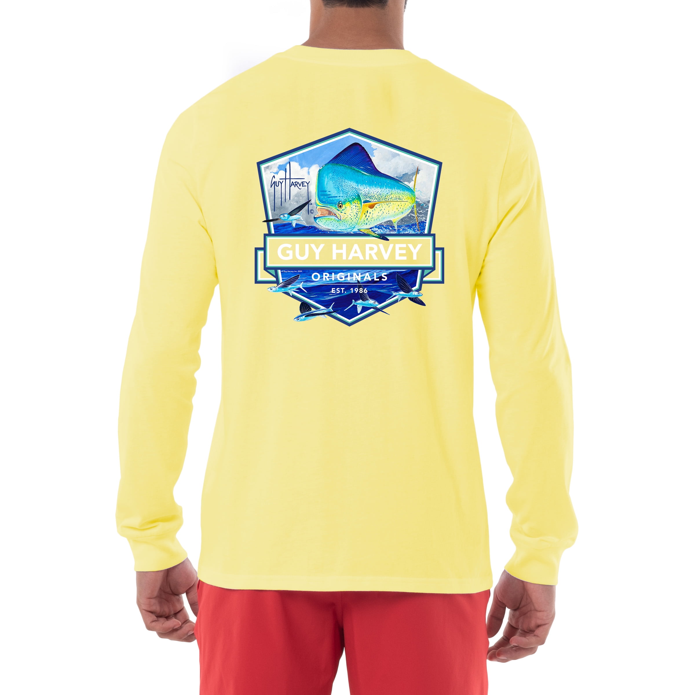Guy Harvey Men's Mahi Original Long Sleeve Sun Protection UPF 50+ Top ...