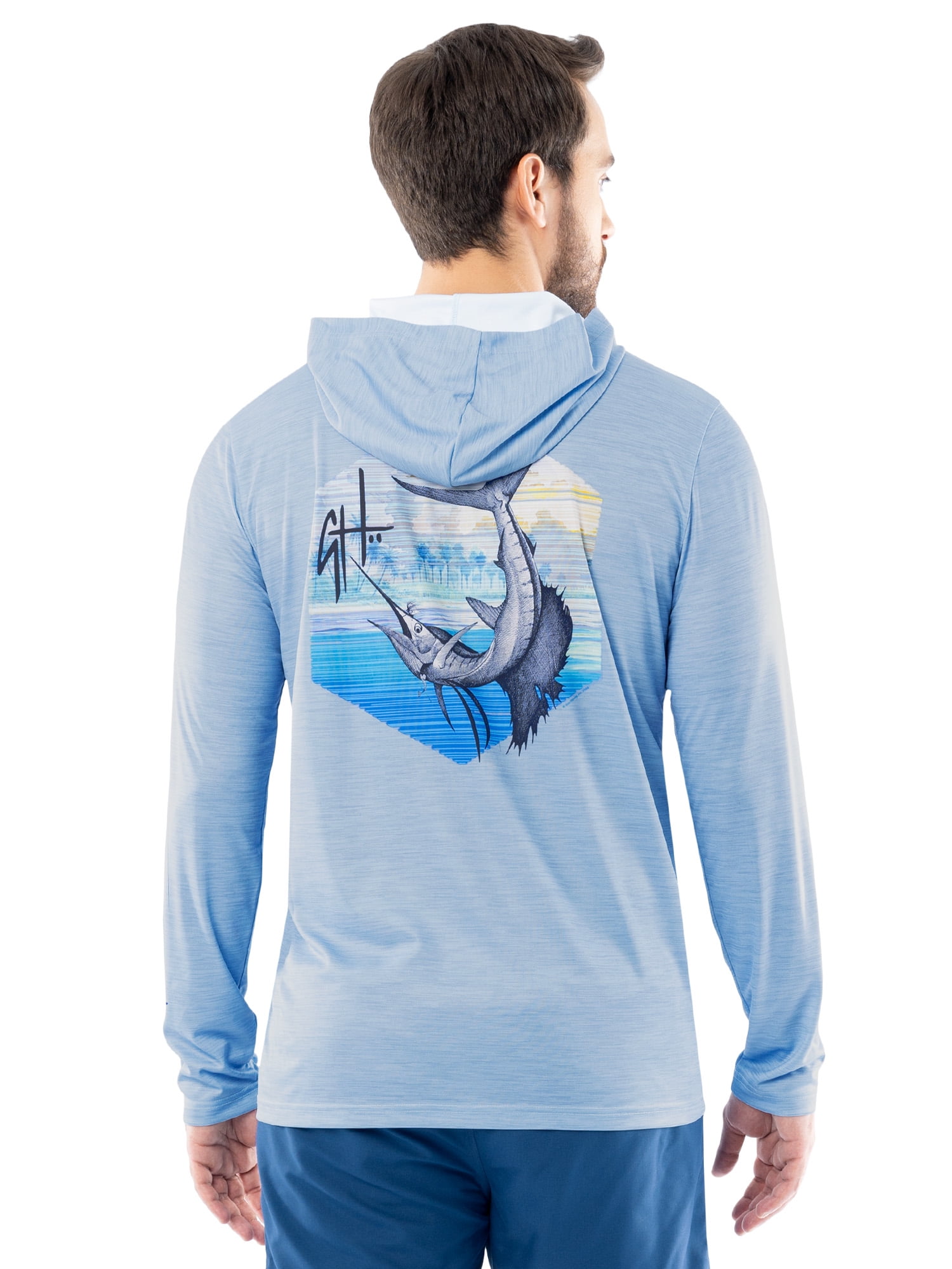 GH by Guy Harvey Men's Performance Long Sleeve Fishing Hoodie, Sizes S ...