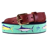 Guy Harvey Men’s Seafoam Offshore Game Fish Leather Tab Belt - Walmart.com