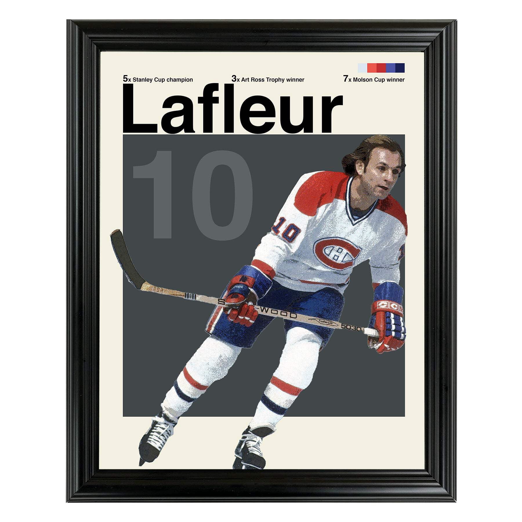 Guy Lafleur Framed Sports Art Photo by Thomas Maxwell - Walmart.com