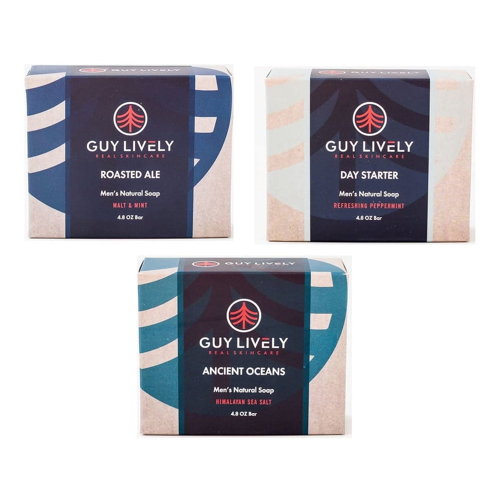 Guy Lively Men's Natural Soap Bundle Ancient Ocean, Day Starter, and ...