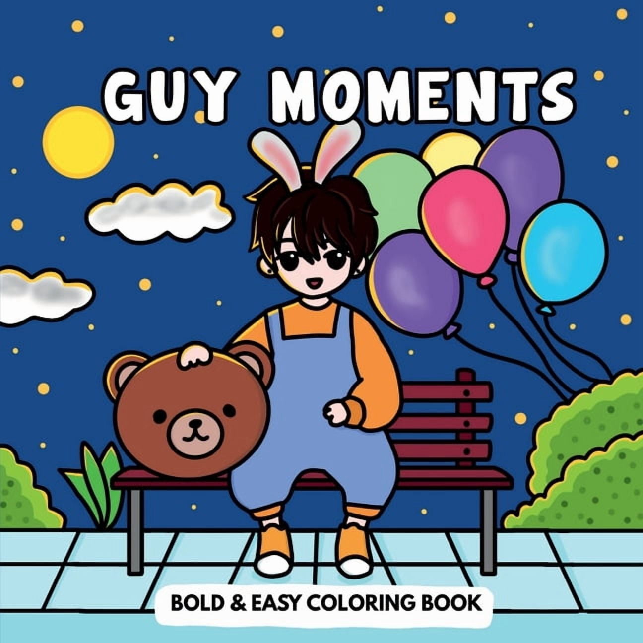 Guy Moments: Cozy & Cute Colouring Book for Adults and Teens, Bold and ...