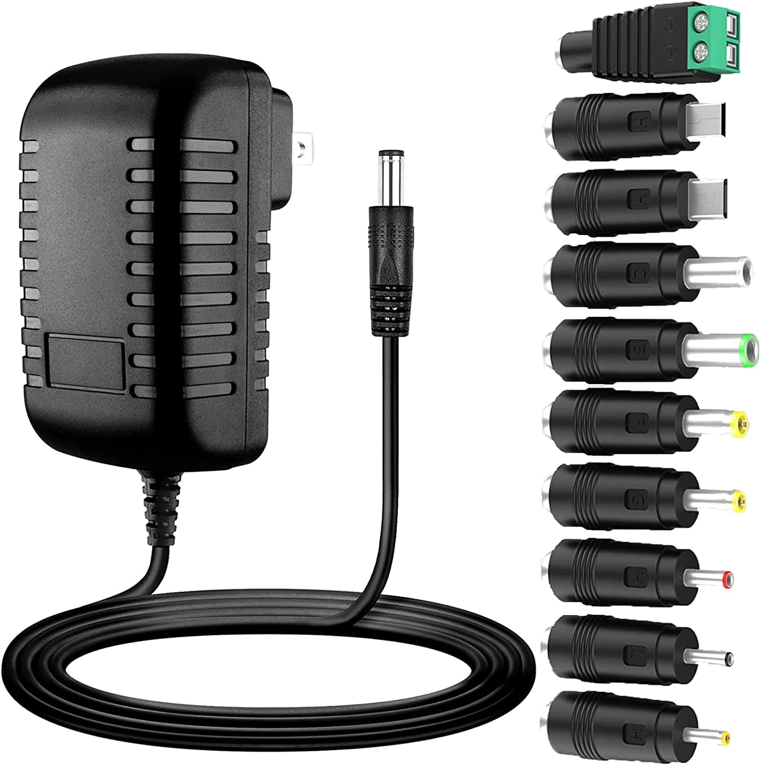 Guy-Tech 12V/2A AC DC Switching Power Supply Adapter(Input 100-240V, Output 12V 2A) with DC ...