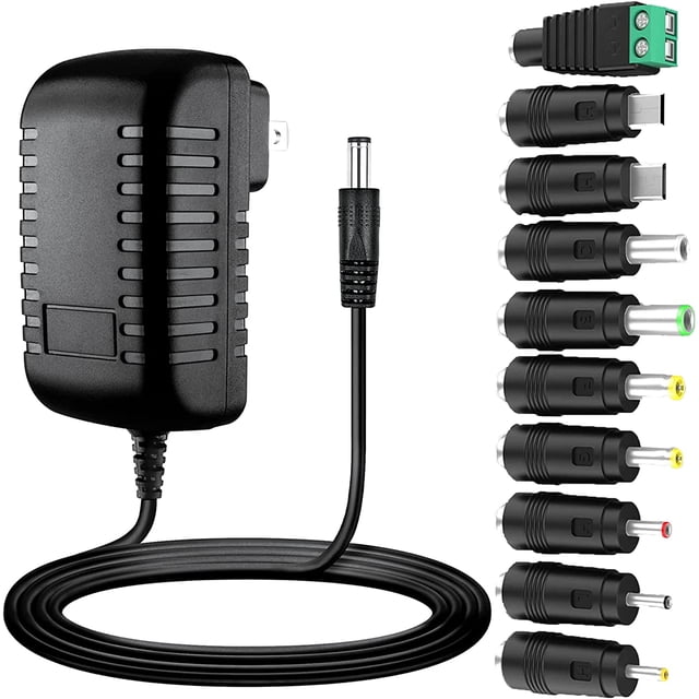 Guy-Tech 12V/2A AC DC Switching Power Supply Adapter(Input 100-240V ...