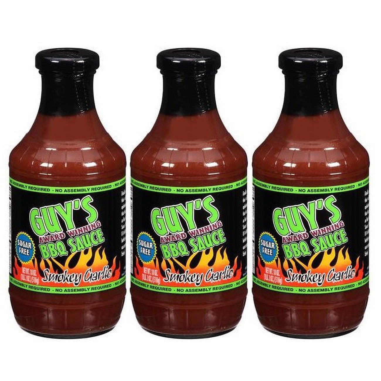 Guy's Award Winning Sugar Free BBQ Sauce (18oz) Size: 3-Pack, Flavor ...