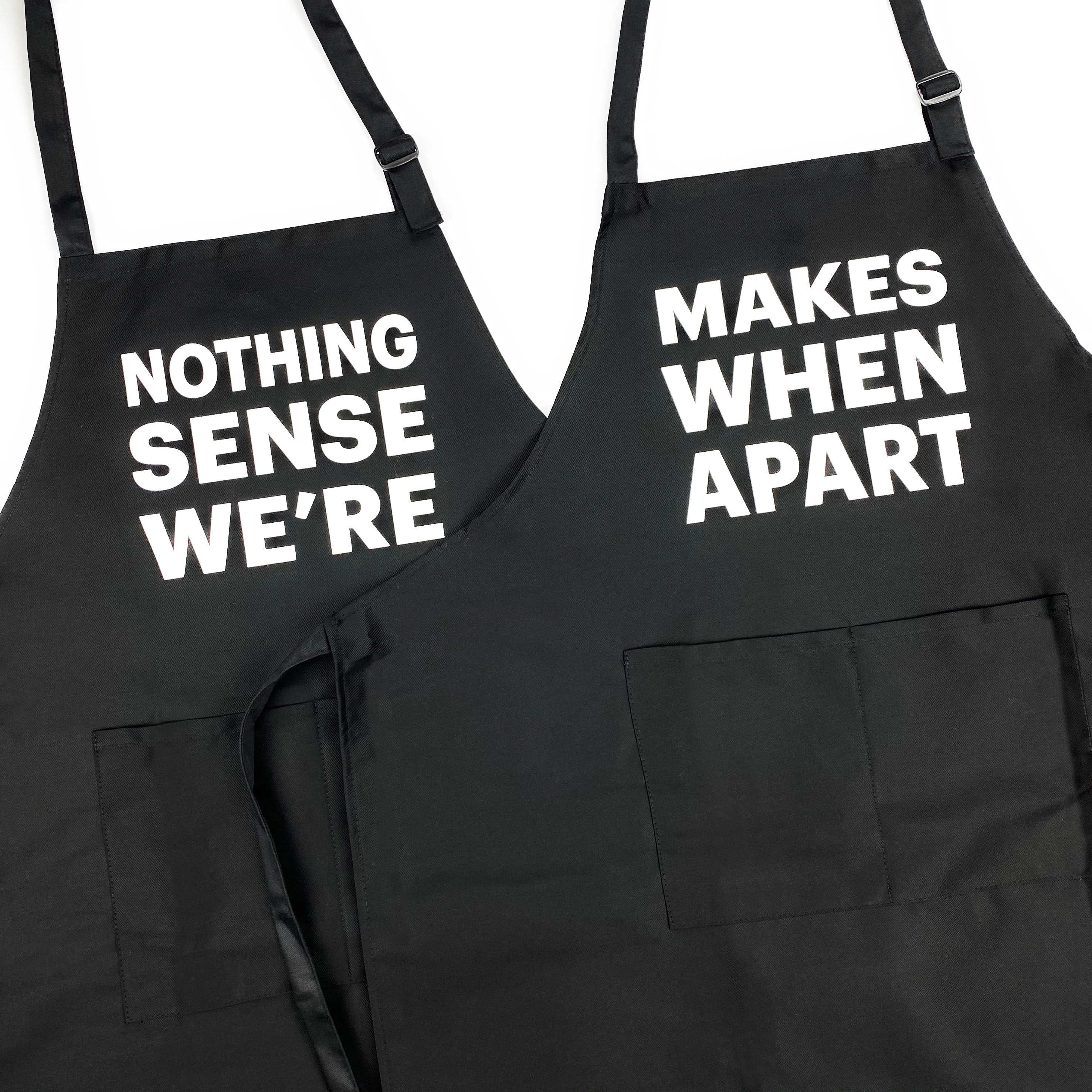 GuyAprons Funny Couples Cooking Set, Wedding & Anniversary Apron with Pockets, One Size Fits ...