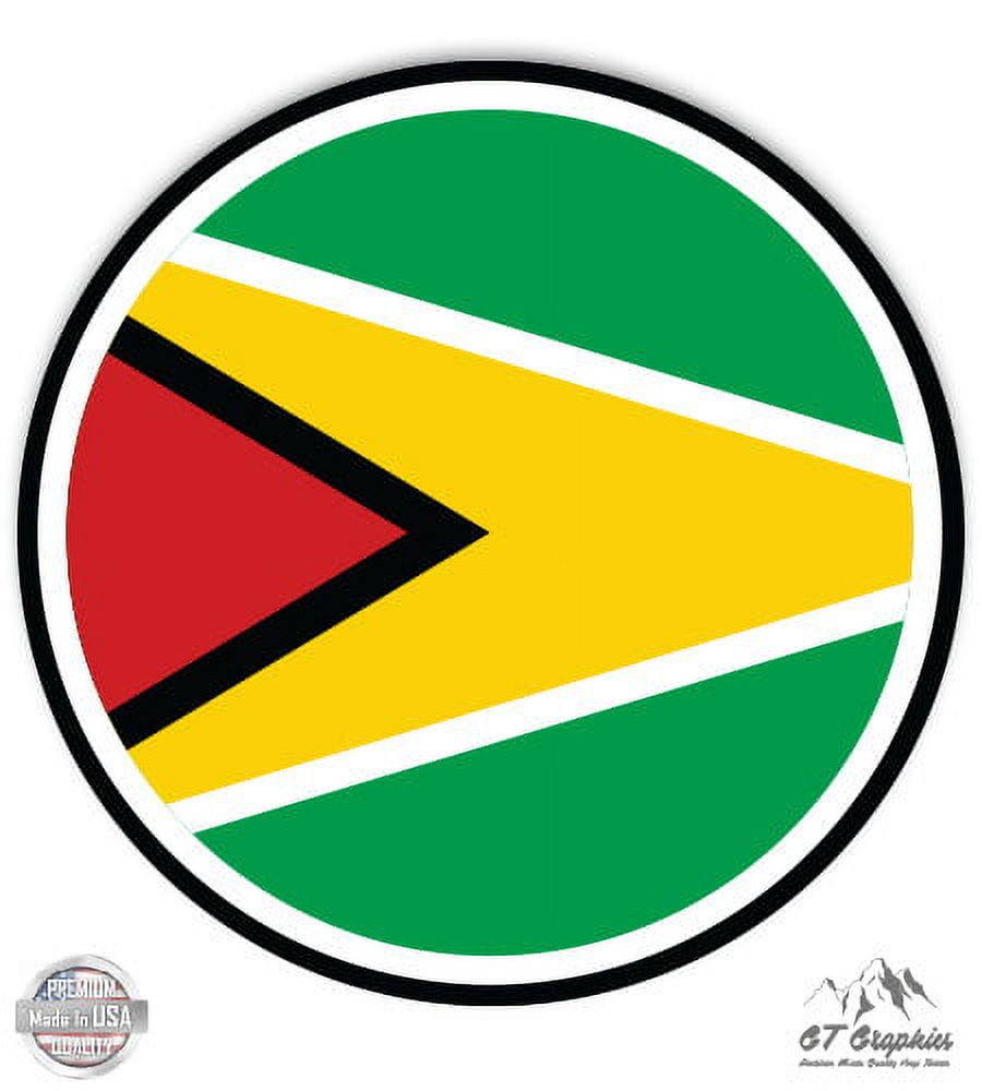 Guyana Flag - 3" Vinyl Sticker - For Car Laptop I-Pad Phone Helmet Hard ...