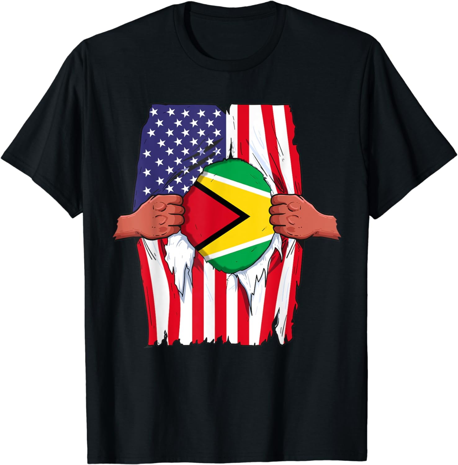 Guyana Flag Inside Me Home Pride Guyanese American Gift T-Shirt ...