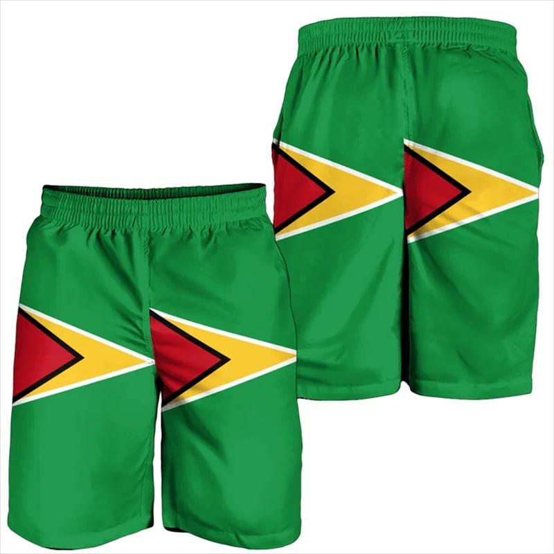 Guyana Flag Map 3D Printed Short Pants For Men Clothes Casual Hawaii ...