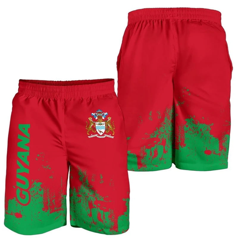Guyana Flag Map 3D Printed Short Pants For Men Clothes Casual Hawaii ...
