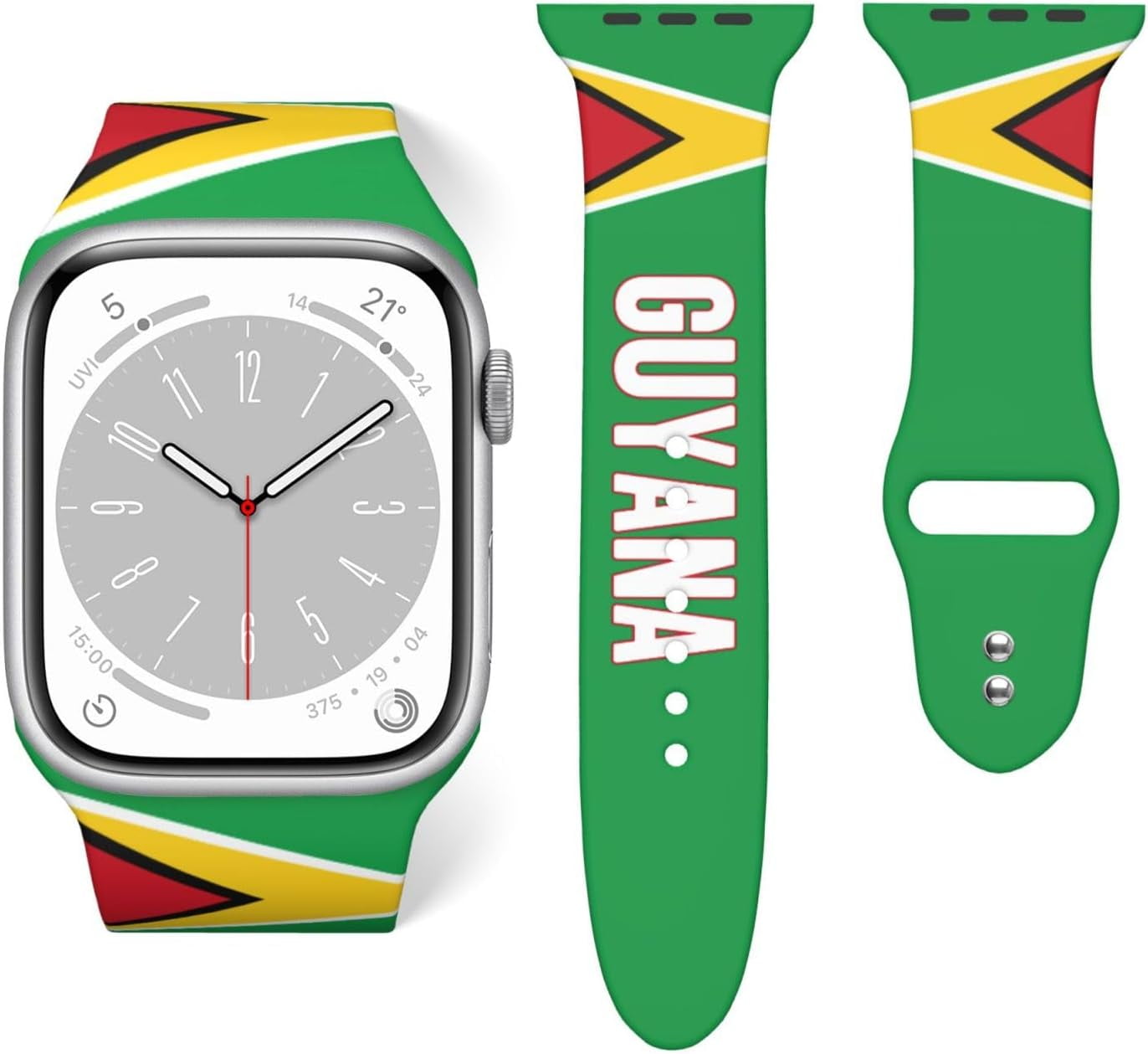 Guyana Flag Watch Band For Apple Wristband Band For Iwatch Series Soft ...