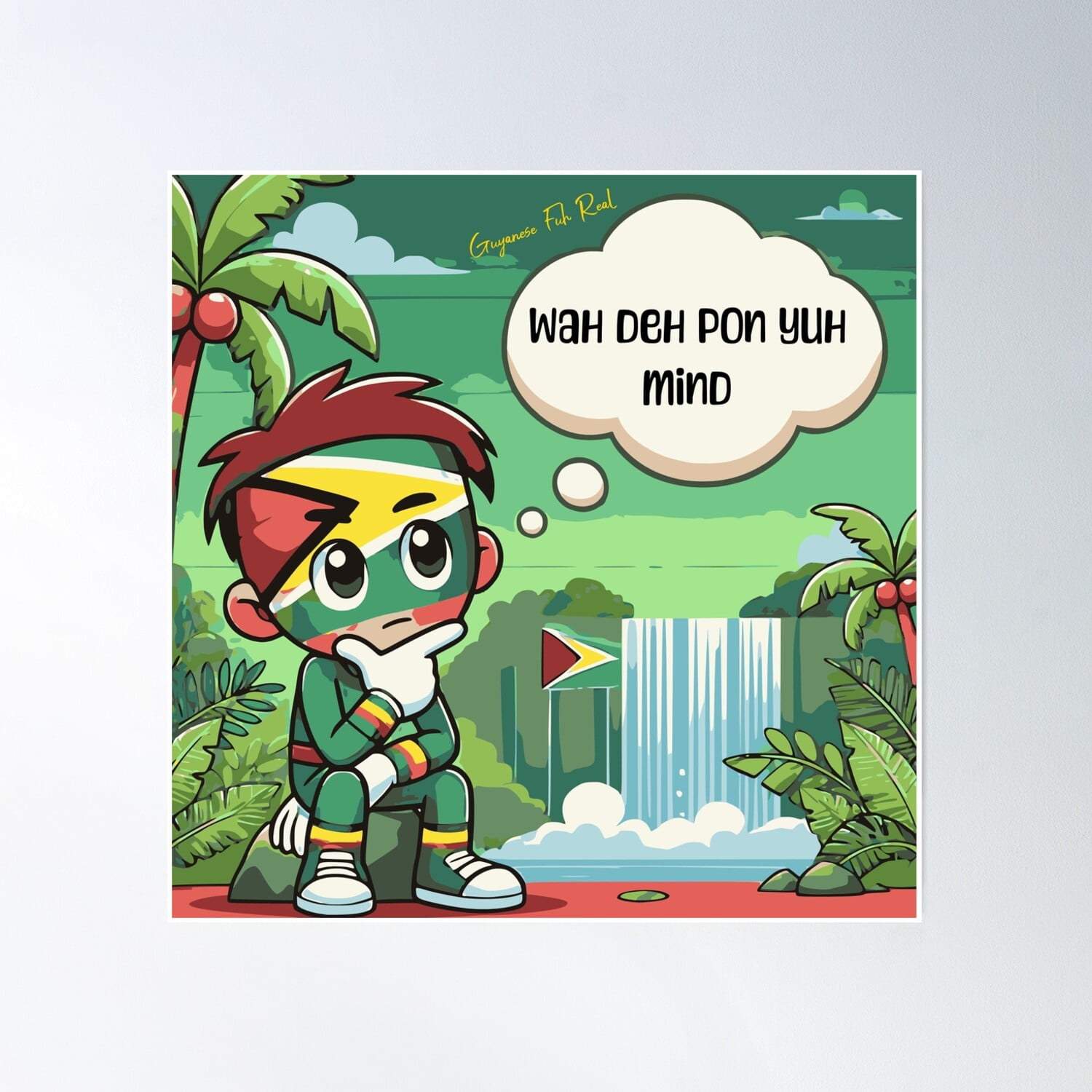 Guyana Funny Quote Design, "Wah Deh Pon Yuh Mind", Guyanese Proverbs ...