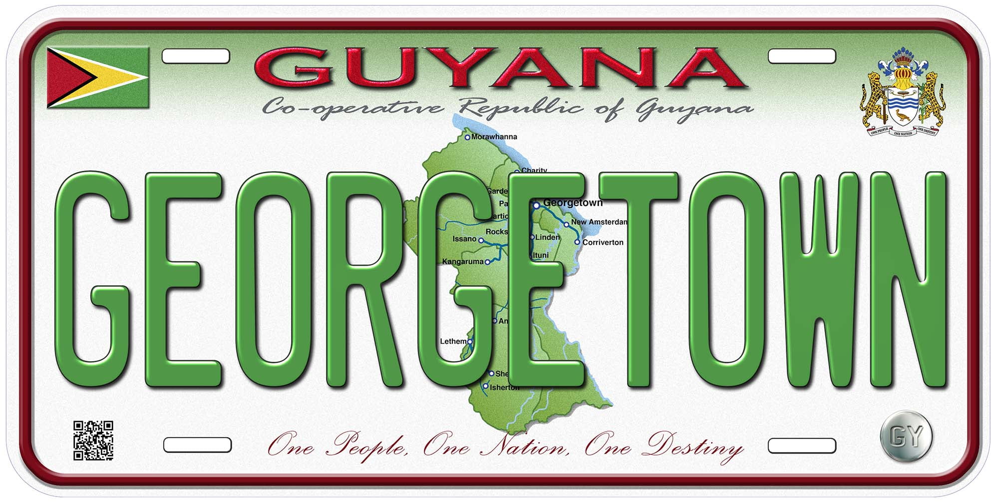 Guyana Georgetown Custom Novelty Car License Plate - Walmart Business ...