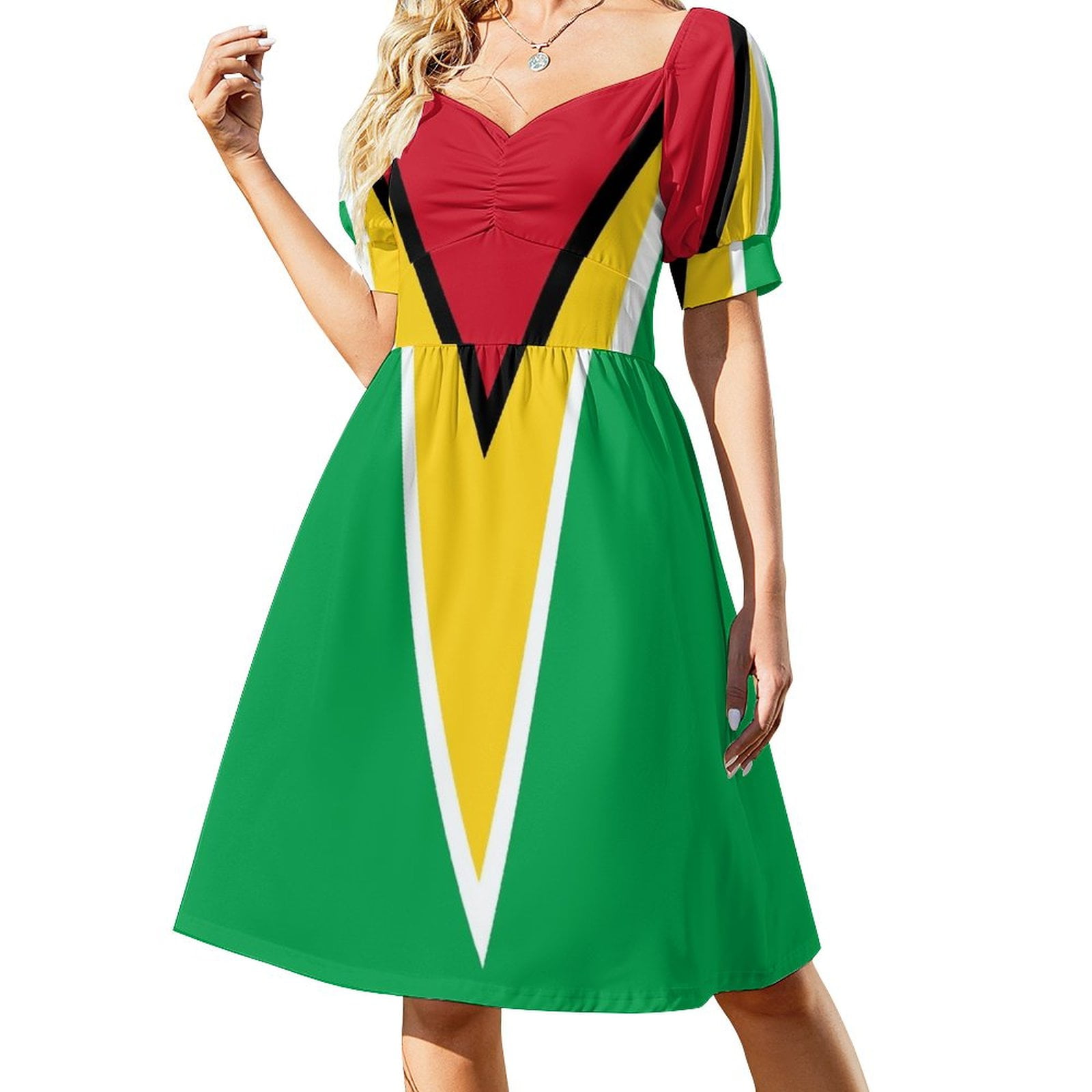Guyana National Flag Sleeveless Dress elegant dress women's clothing ...