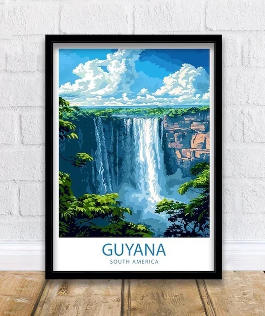 Guyana Travel Print Guyana Wall Decor NO FRAMED POSTER Home Decor ...