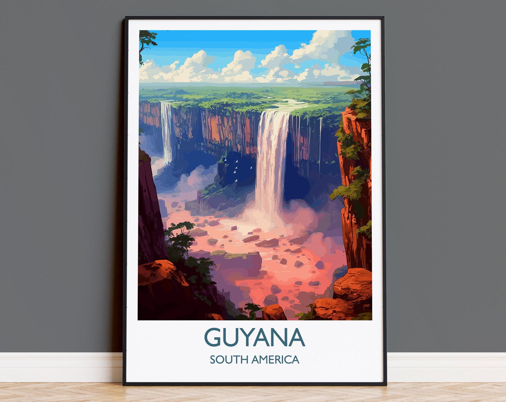 Guyana Travel Print, Travel Poster of Guyana, South America, Guyana Art ...