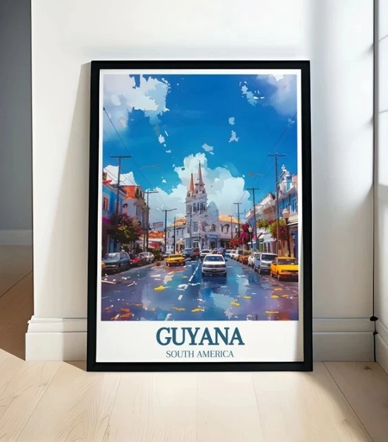 Guyana Wall Art Prints - Georgetown City Hall Travel Art NO FRAMED ...