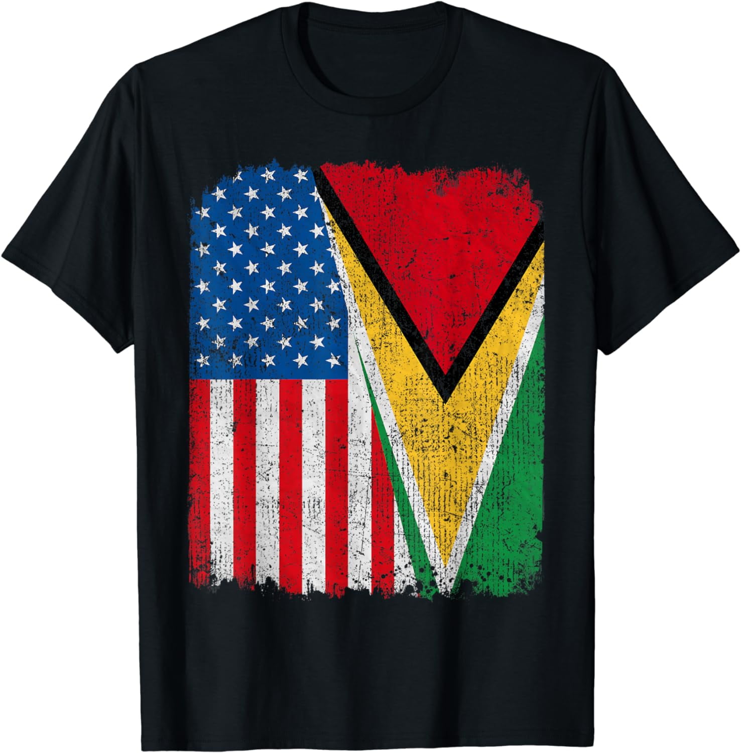 Guyanese American Flag Half USA Guyana Root Proud T-Shirt - Walmart.com