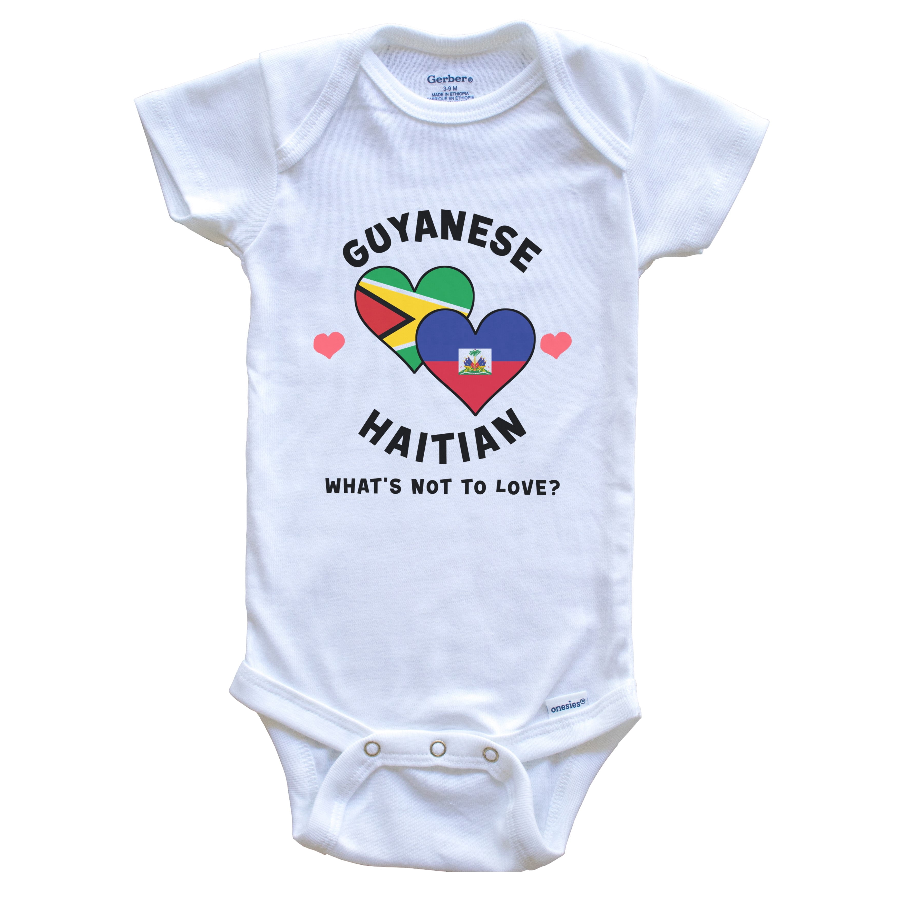 Guyanese Haitian What's Not To Love Heart Flags Baby Bodysuit - Walmart.com