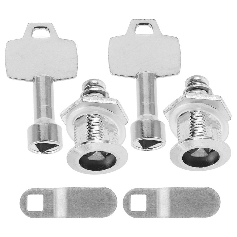 Guyelim 2 Set Stainless Steel Panel Lock with Key Tubular Tool Silver ...