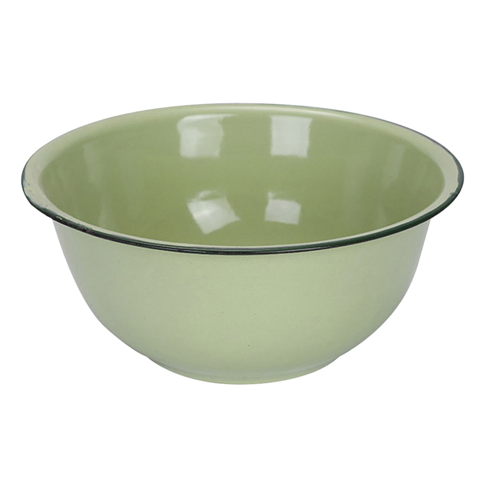 Guyelim Fruit Bowl for Kitchen Counter Enamel Wash Basin Olive Green ...