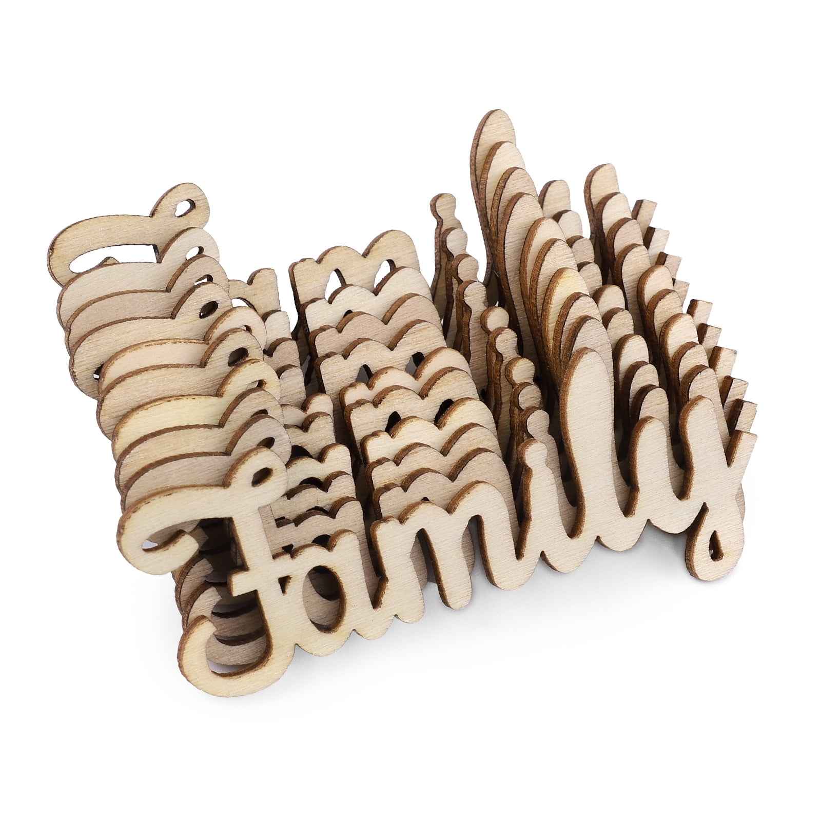 Guyelim Wooden Faimly Letters 10pcs Wooden Family Letters Unfinished ...