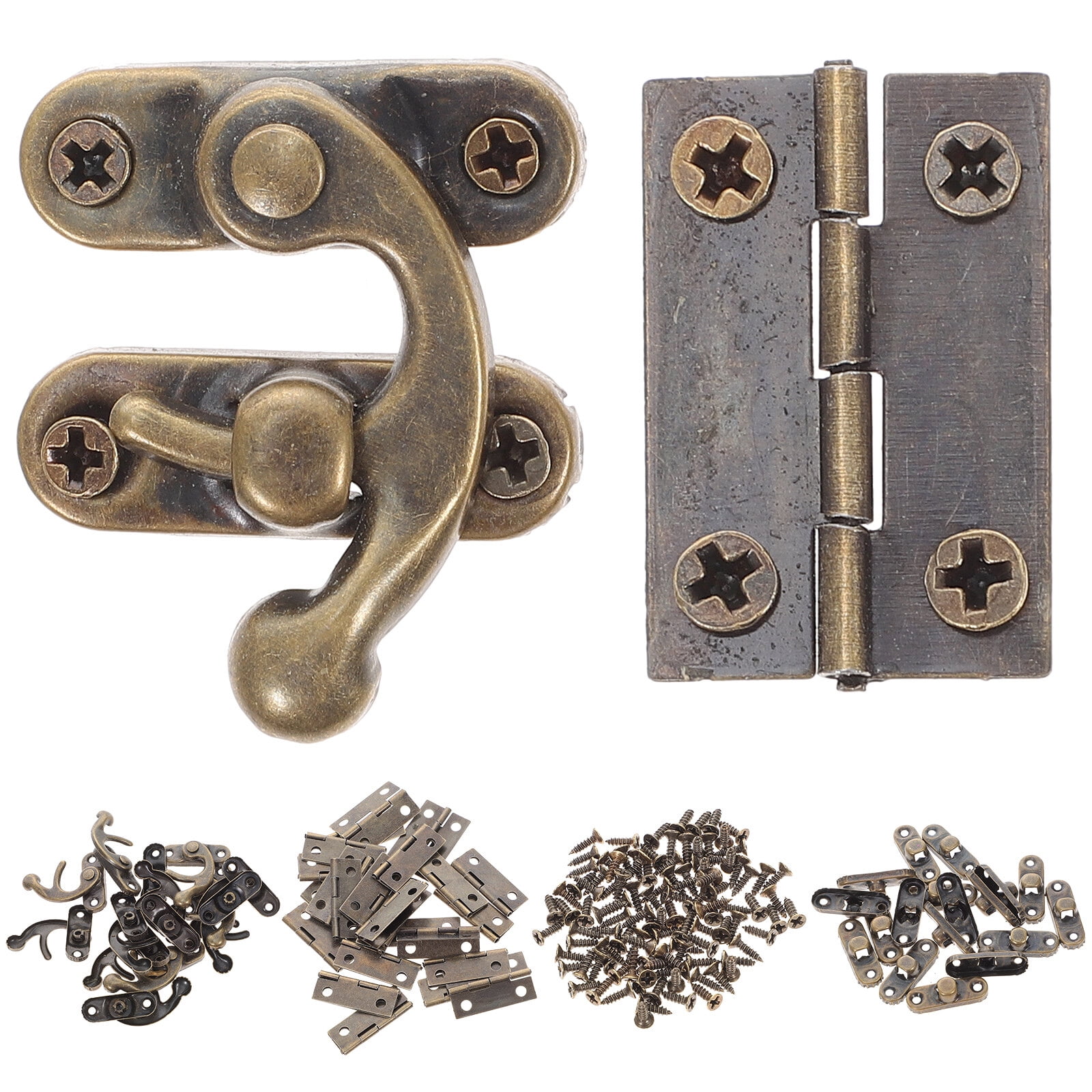 Antique Hasp Lock with Small Hinges for Door Retro Iron Design Suitable ...