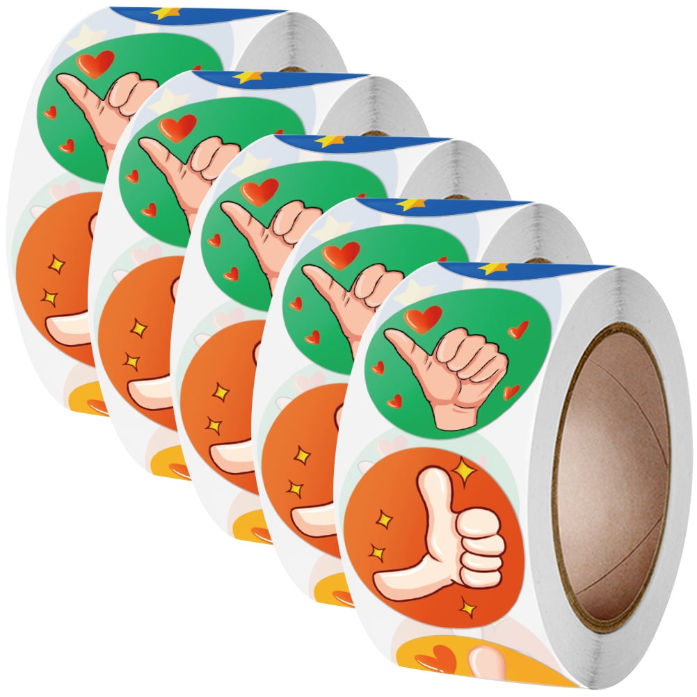 Guyelim thumb up stickers 5 Rolls Kids Reward Stickers Thumb Up ...
