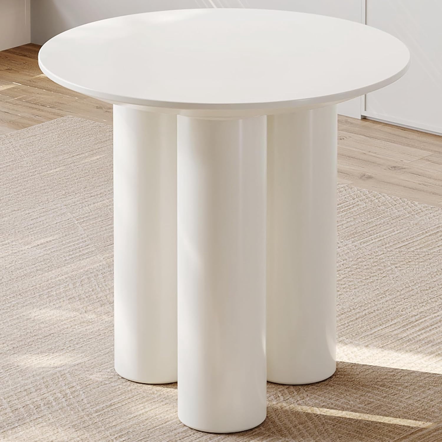 Guyii 30“Modern Round Dining Table for 2 Cream White Kichen Table with ...
