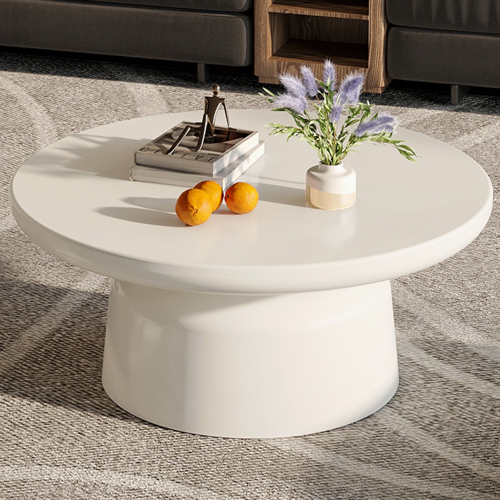 Guyii 31.5'' Modern Round Coffee Table, Center Table for Living Room ...