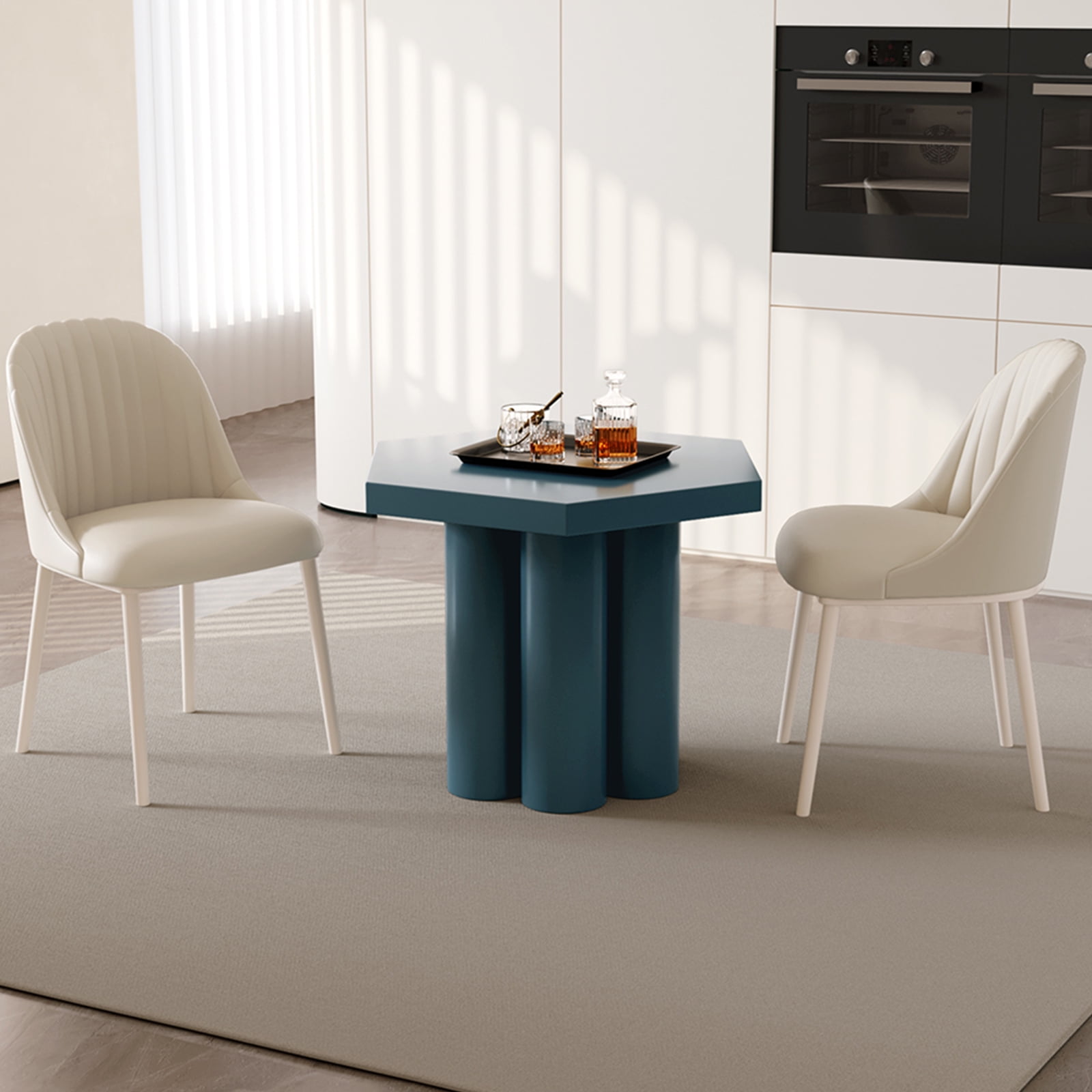 Guyii 32.28" Hexagonal Dining Table Set, Modern Kitchen Table with 2 ...