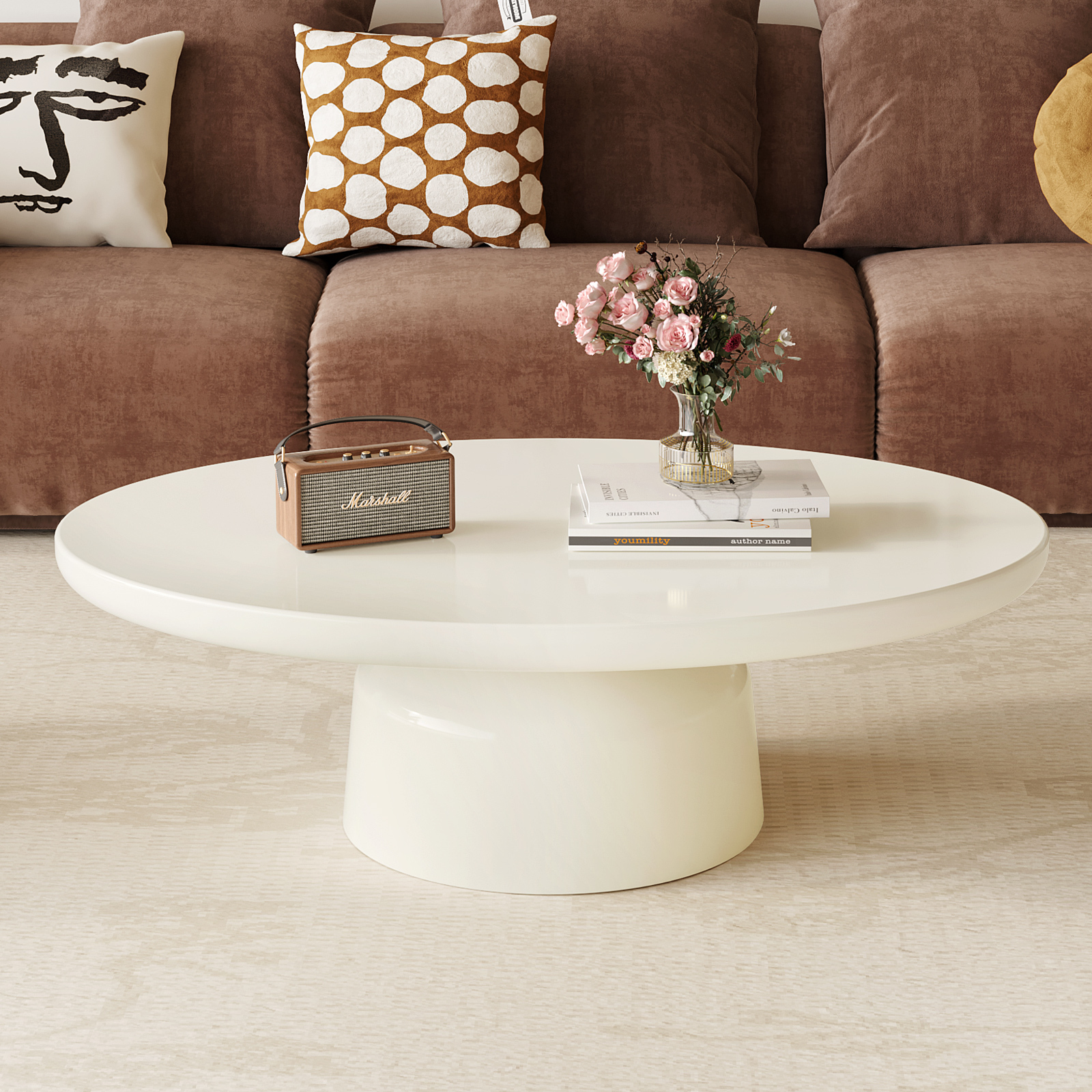 Guyii 45.66" Oval Coffee Table, Modern Tea Table for Living Room ...