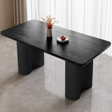 Boyel Living Black Extendable Dining Table, Rectangular Table for 4-6 ...