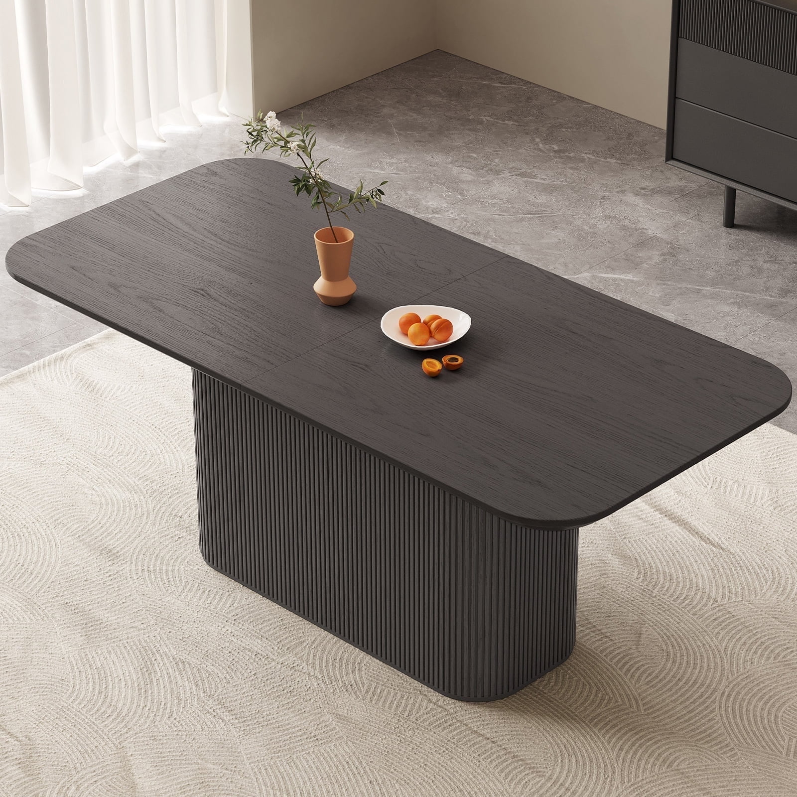 Guyii 65.35" Rectangle Dining Table for 4/6 Person, Modern Large Dining ...