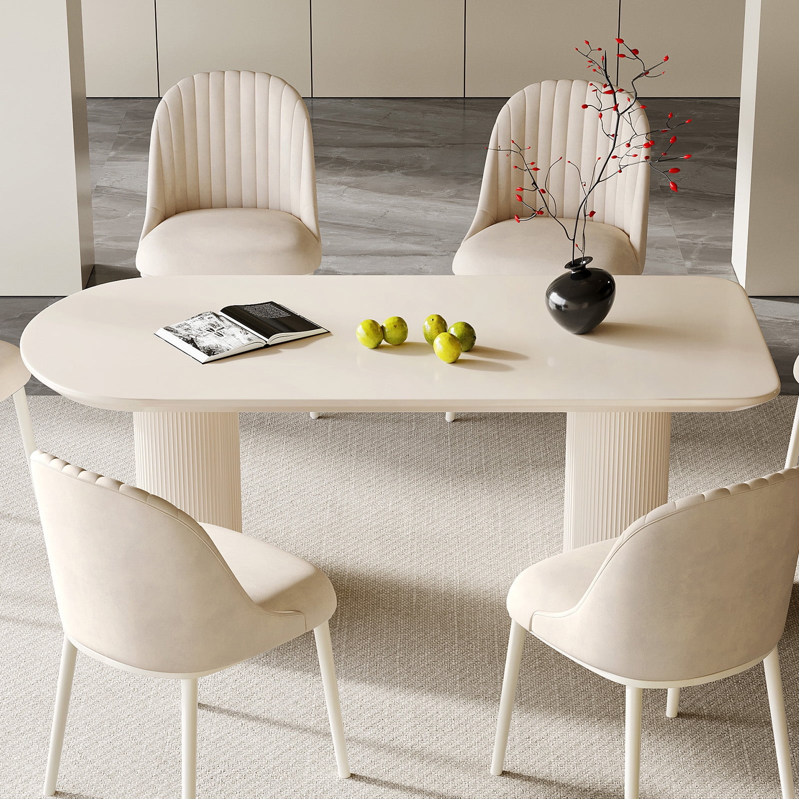 Guyii 70.86'' Oval Dining Table Set of 5, Kitchen Table Set with 4 ...