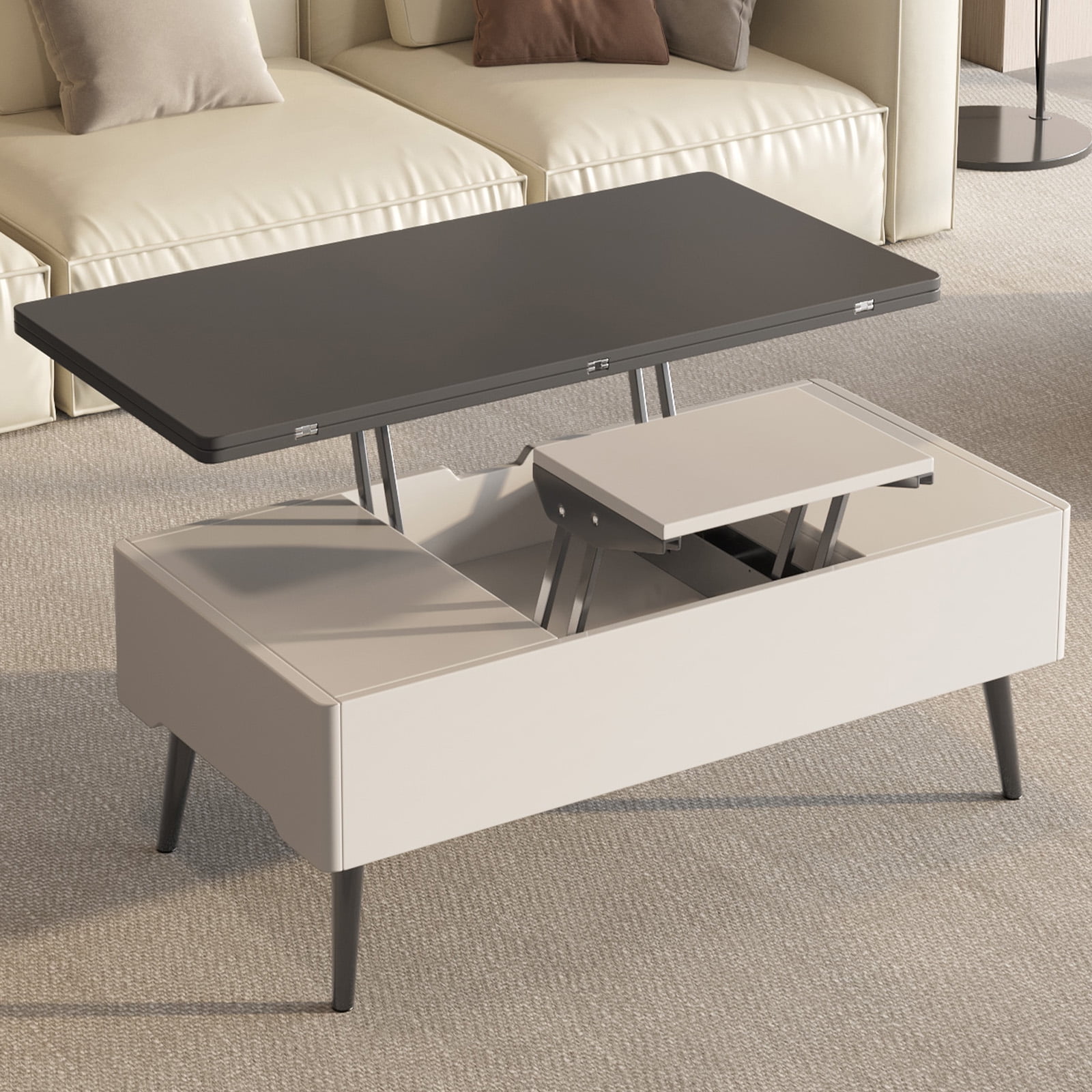 Guyii Lift Top Coffee Table, Multi-Functional Coffee Table with Hidden ...