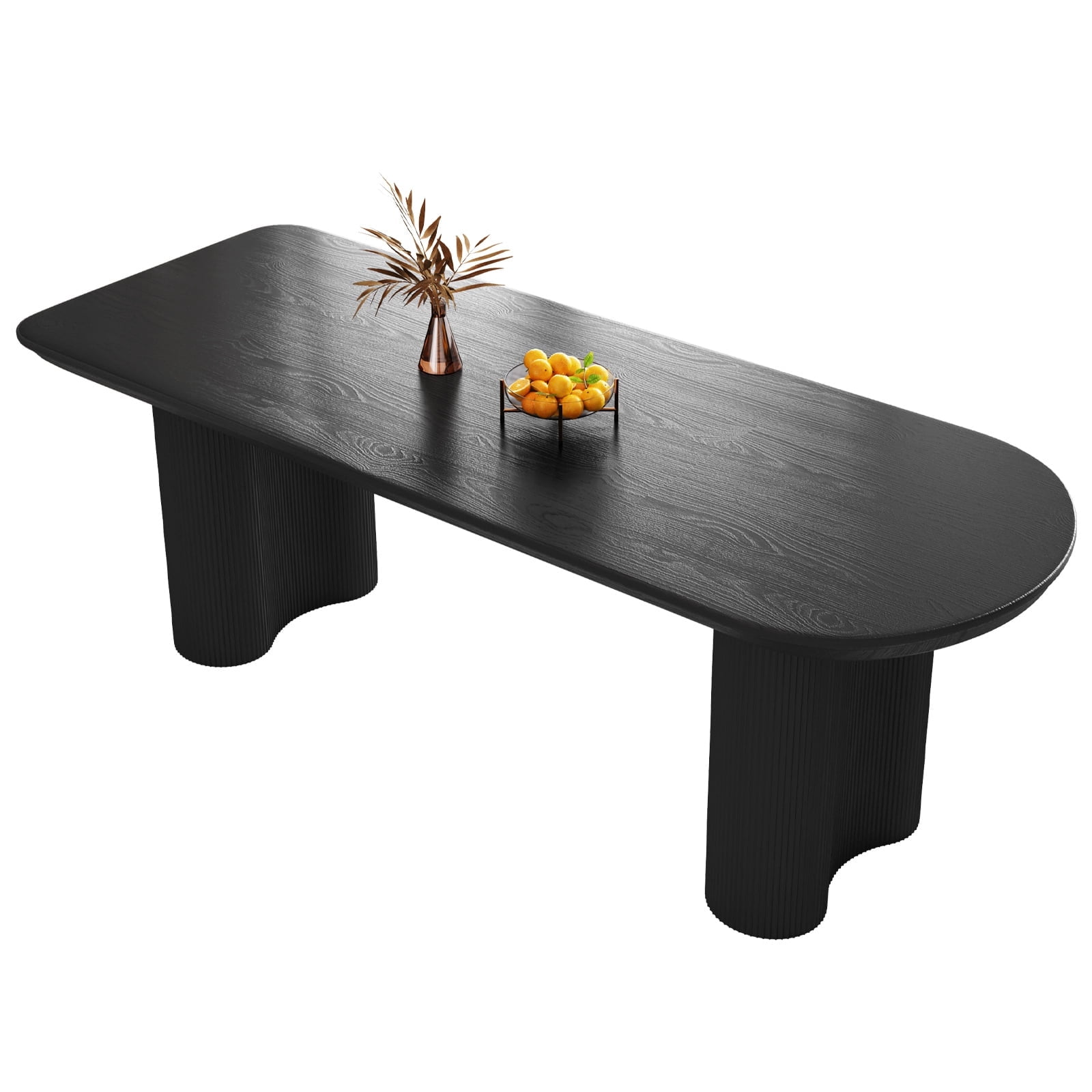 Guyii Modern Oval Dining Table, Wood Kitchen Table, Rectangular Dining Room Table for Kitchen ...