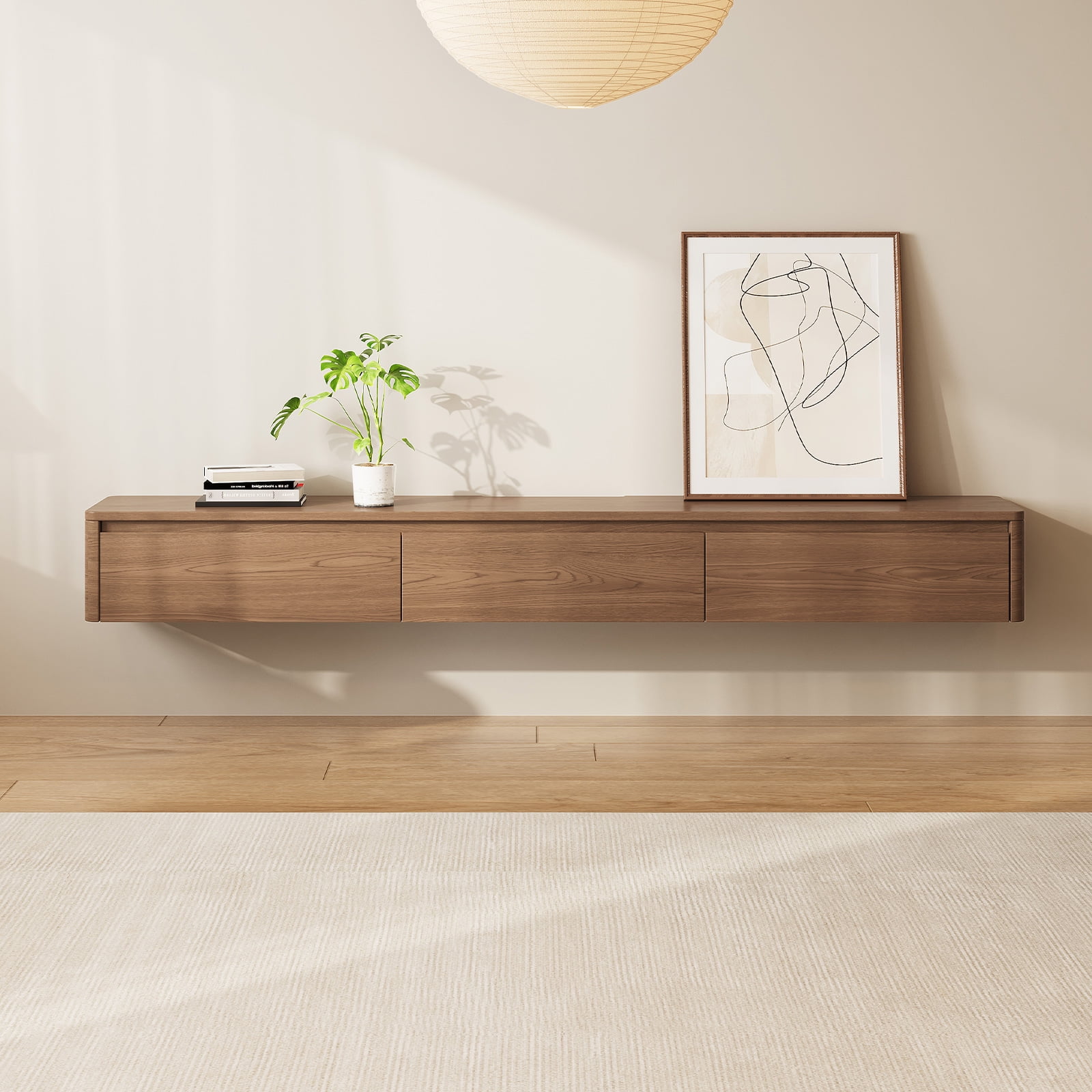 Guyii Wall Mounted Floating TV Stand for TVs up to 80", 67'' Farmhouse ...