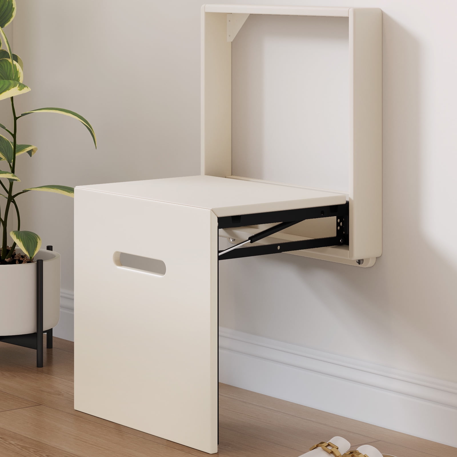 Guyii Wall Mounted Seat Folding Chair, Entryway Shoe Bench, Folding ...