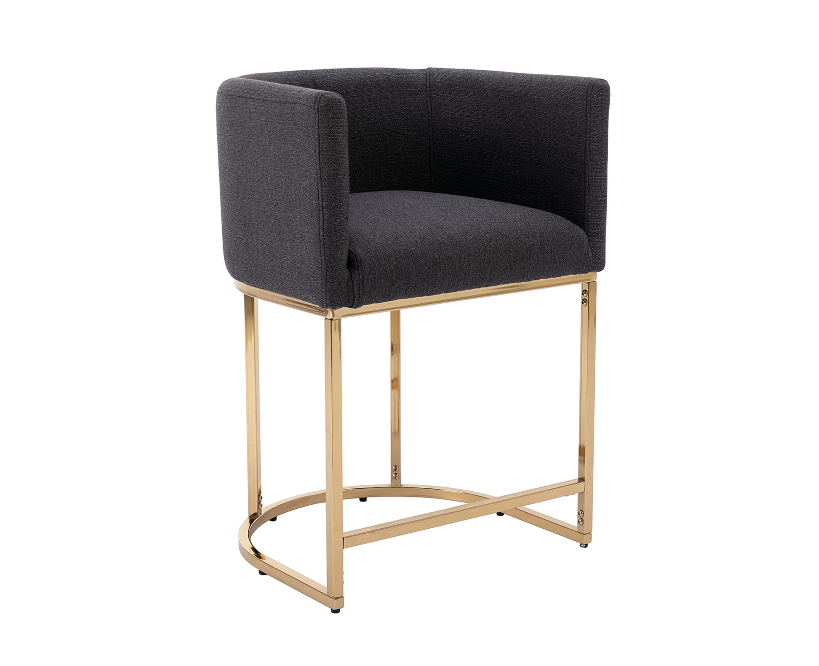 Guyou 24" Linen Bar Stool, Gold Finish Metal Frame, Upholstered Kitchen ...