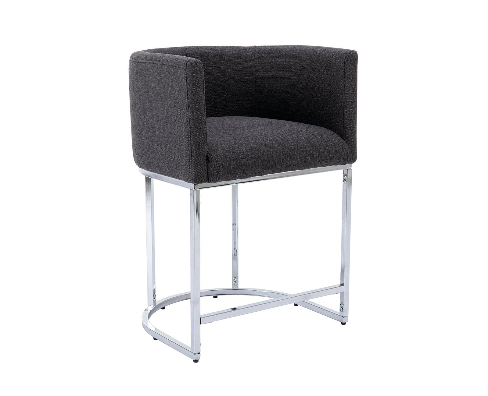 Guyou 24” Modern Linen Counter Barstool with Upholstered Bucket Kitchen ...