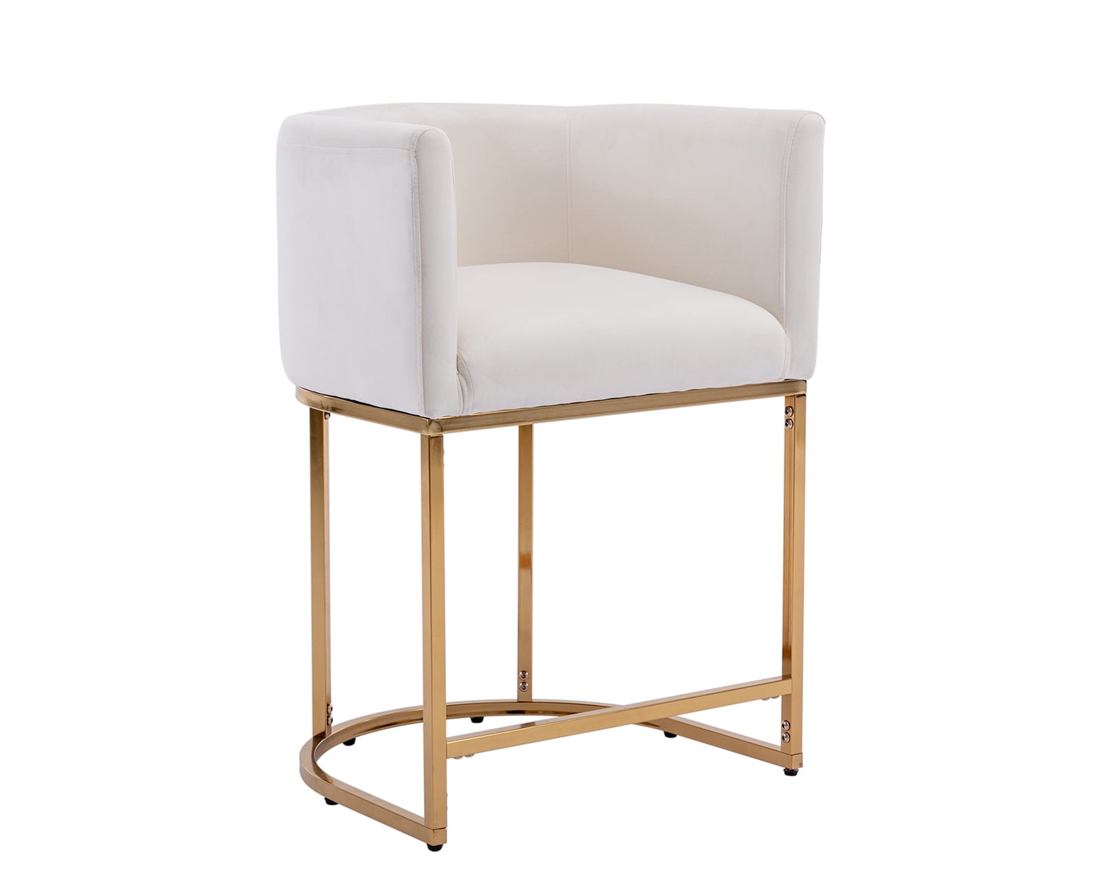 Guyou 24" Modern Velvet Counter Height Bar Stool, Upholstered Bucket ...