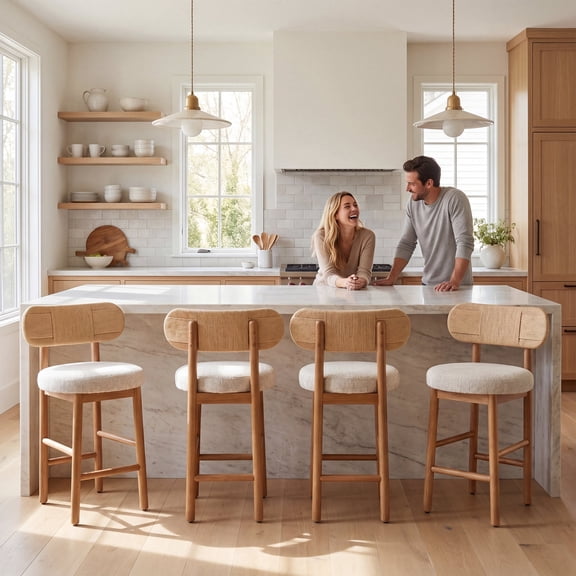 Shop Boho Style Bar Stools in Natural, Black, and Cappuccino Finishes