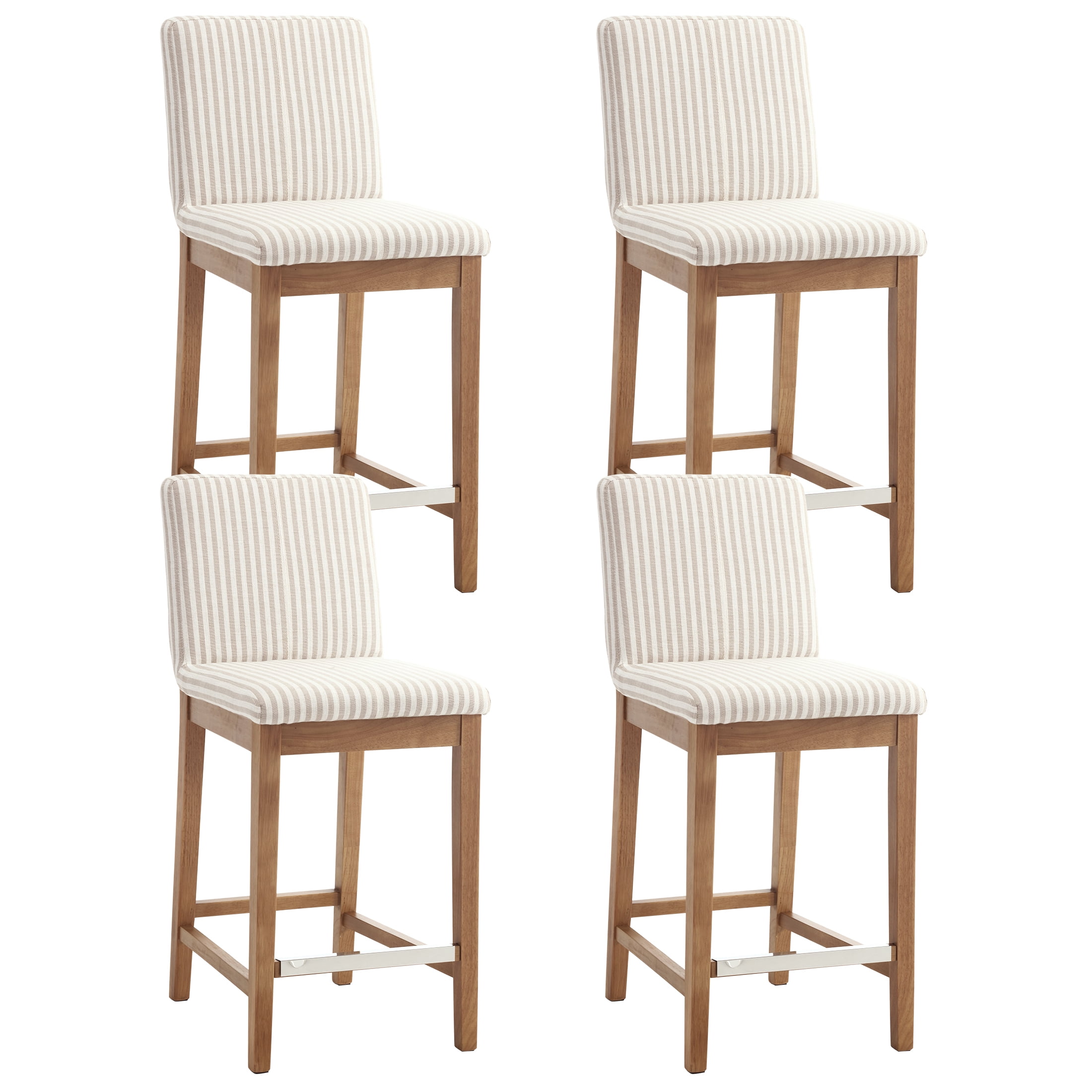Guyou 26" Counter Height Bar Stools Set of 4, Modern Linen Upholstered ...